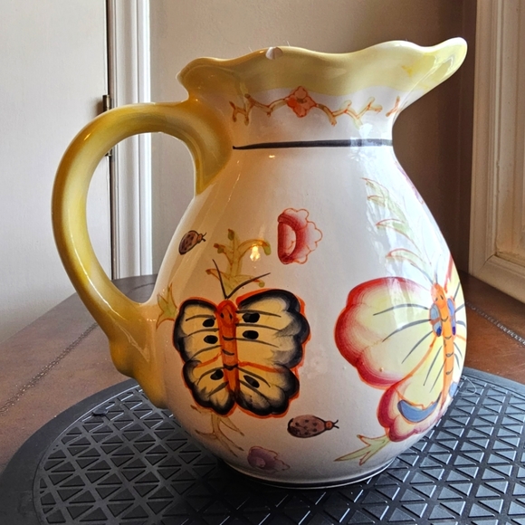 Other | Butterfly Pitcher Beautiful Vivid Pastel Colors Cottagecore ...